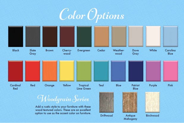 Furniture Colors | All Amish Structures Lehigh Valley, PA